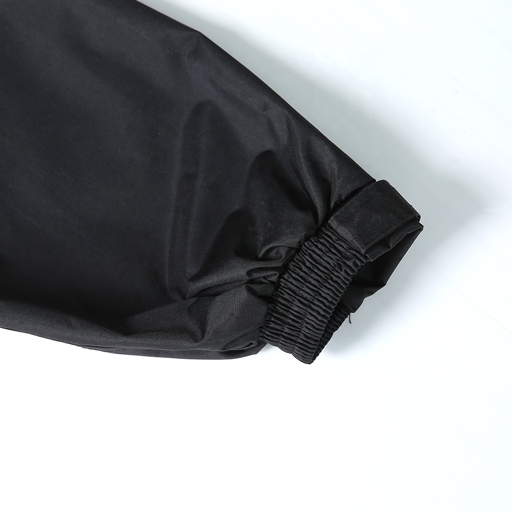 Black waterproof security guard long raincoats