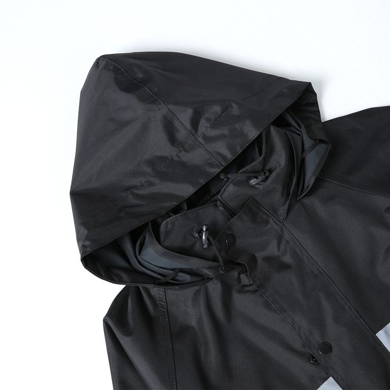 Black waterproof security guard long raincoats