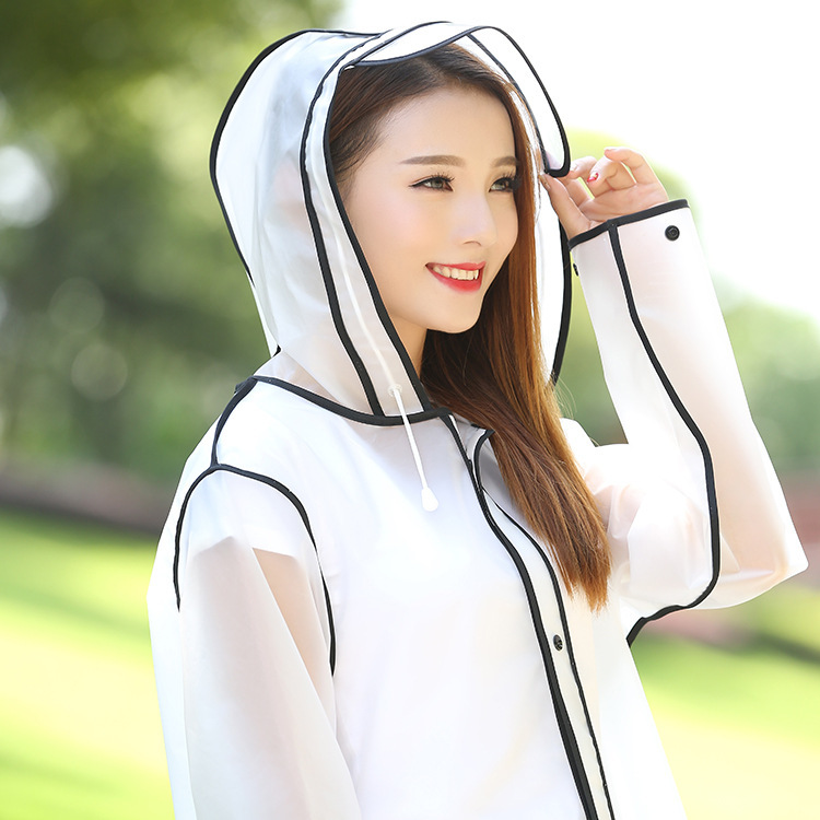 Custom clear transparent fashion color pvc raincoat
