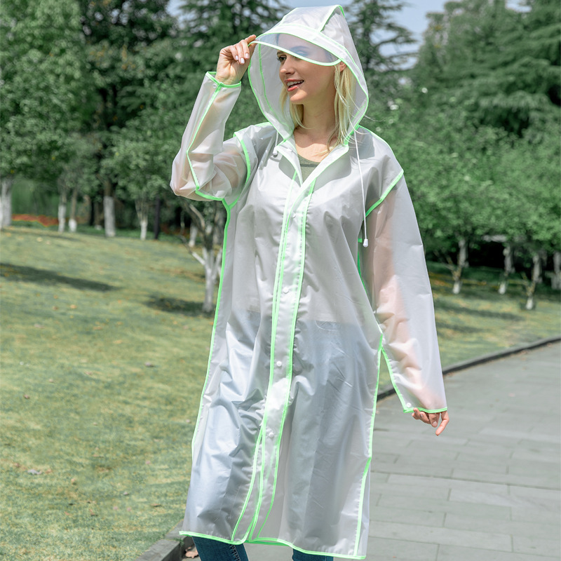 Custom clear transparent fashion color pvc raincoat