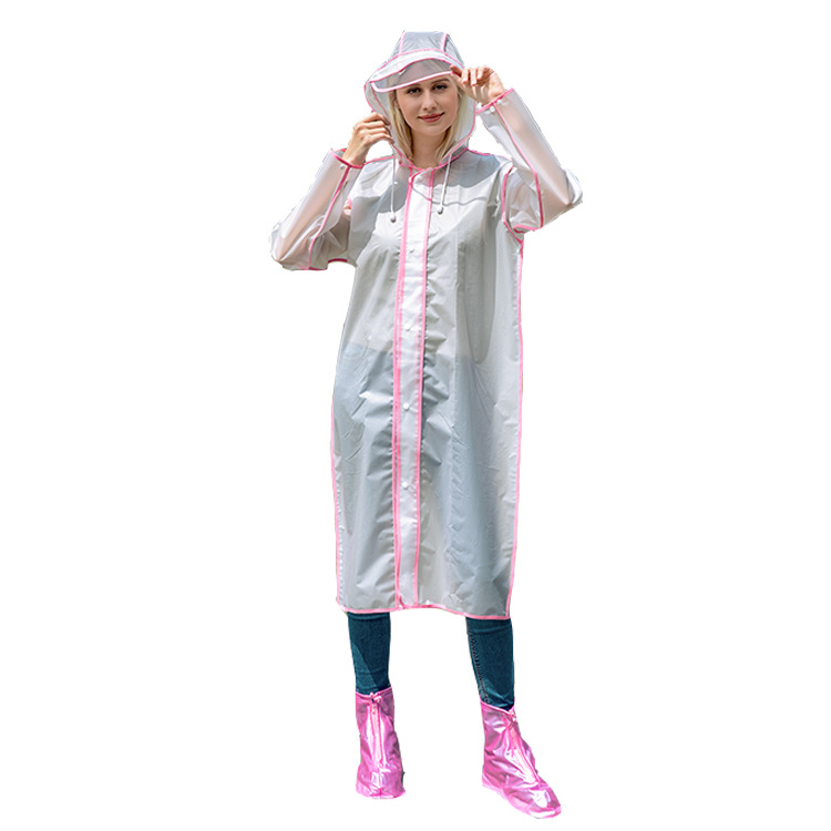 Custom clear transparent fashion color pvc raincoat