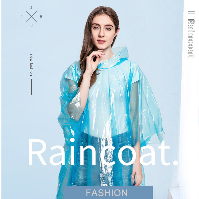 Custom logo emergency pocket adult raincoat