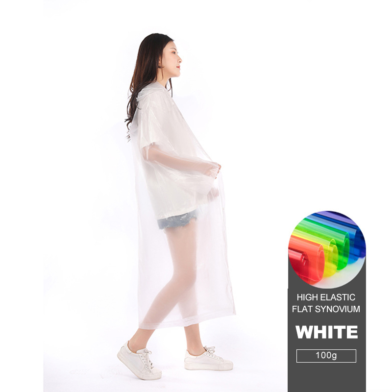 Disposable coloured red raincoat with hood