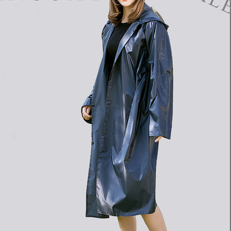 Factory direct sale navy blue pvc raincoat