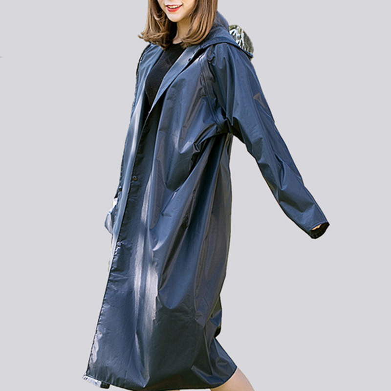 Factory direct sale navy blue pvc raincoat