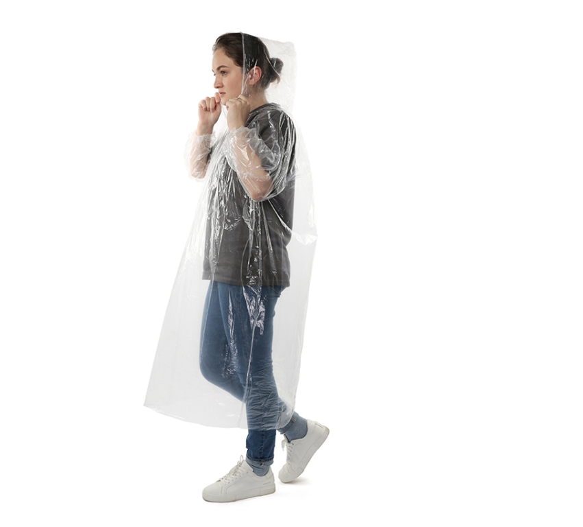 High quality transparent pvc raincoat