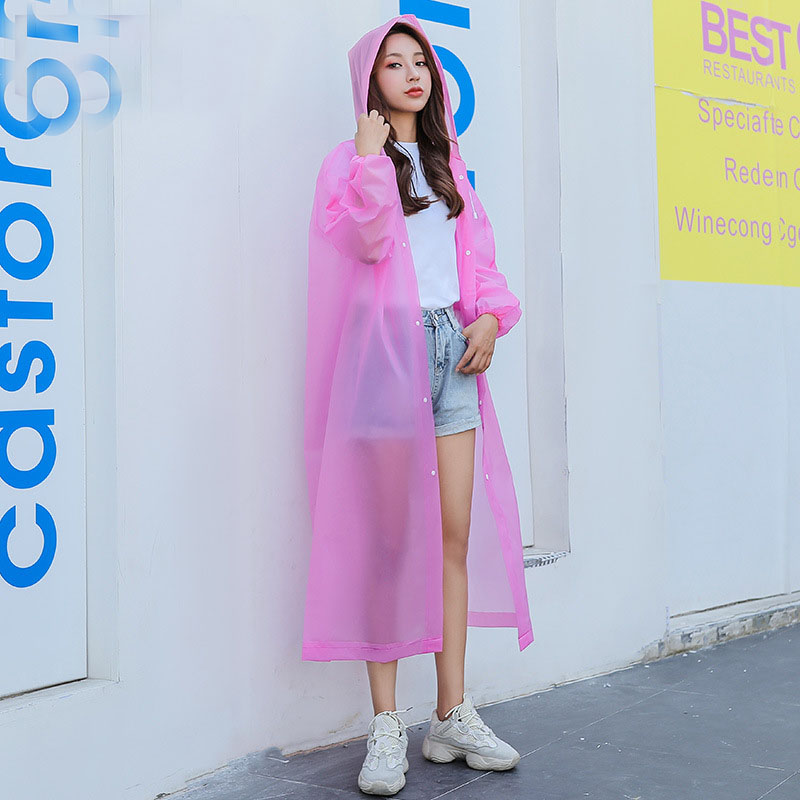 Long sleeves translucent material raincoat for adult