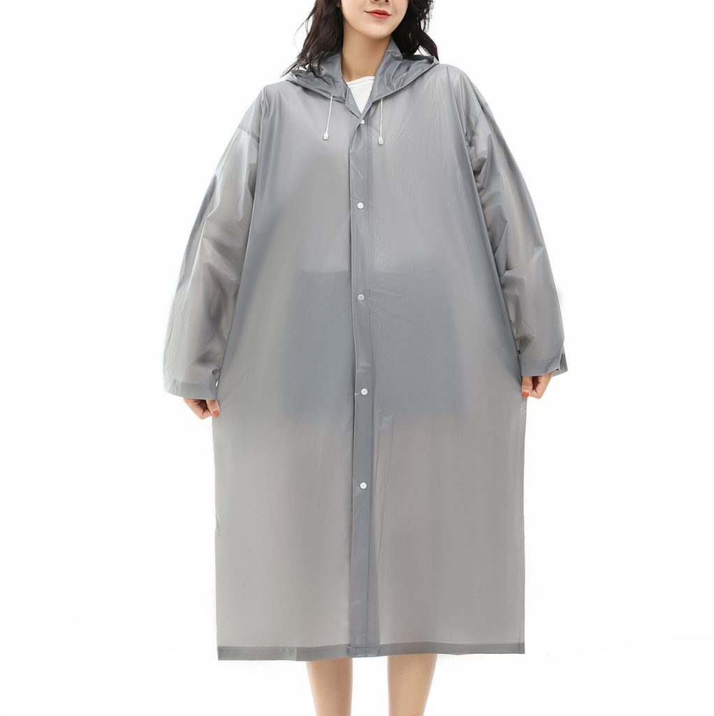Translucence button eva women raincoat