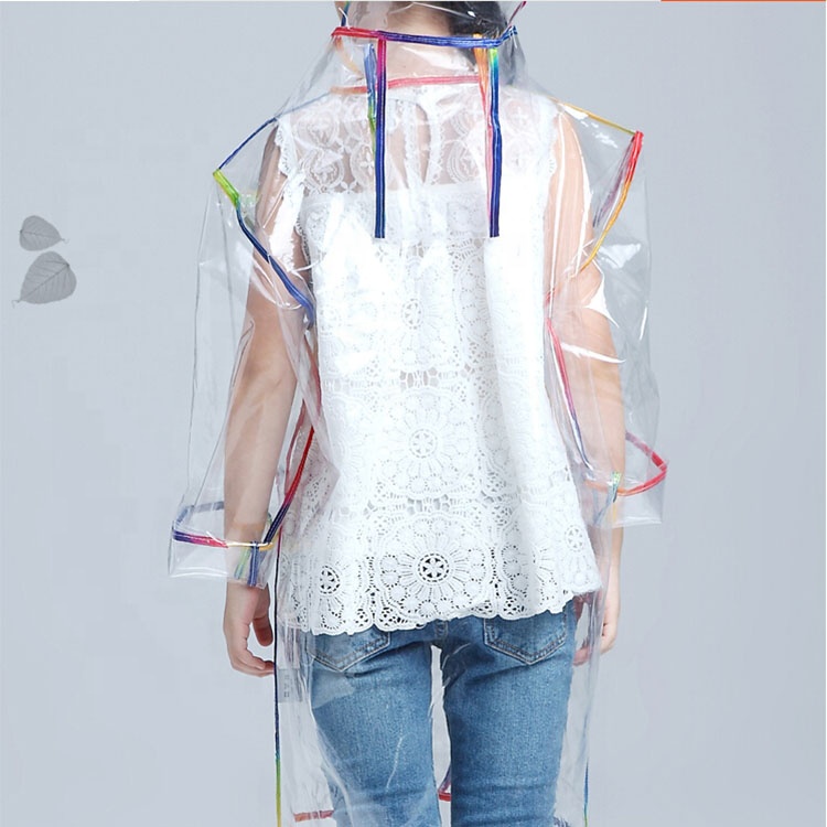 Waterproof kids eva clear plastic raincoat