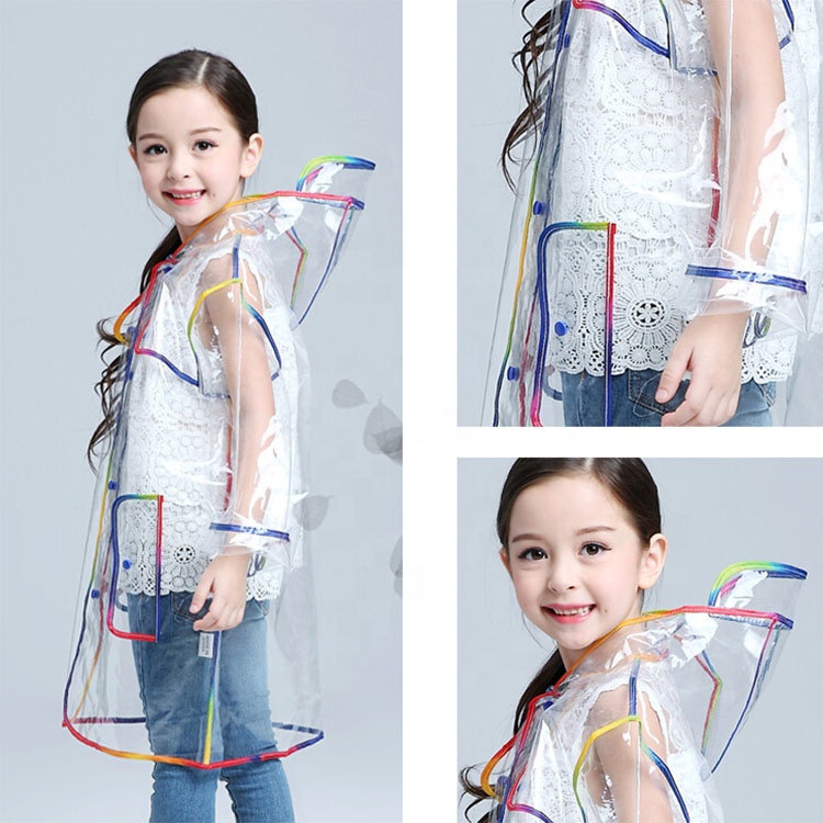 Waterproof kids eva clear plastic raincoat