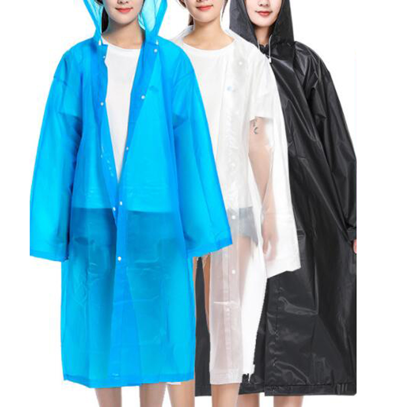 Waterproof pvc raincoat with hoods and sleeves